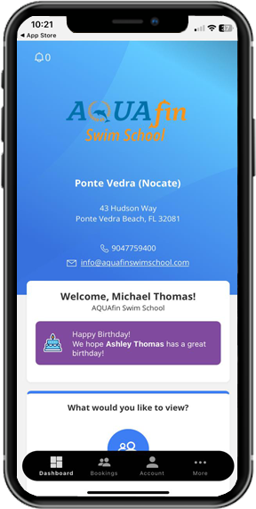 Parent Portal App | Manage Your Aquafin Swim School Account
